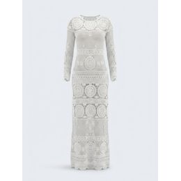Miss June Kleid 'Robe Longue Birkin' Damen Gr&ouml;&szlig;e 36/38 wei&szlig; Sommerkleid