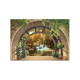 WALLARENA Fototapete 3D Wald in Braun | Gr.: 350 x 250 cm