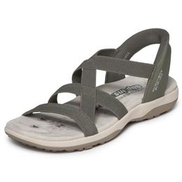 Skechers Damen Sandale &raquo;REGGAE SLIM-STRETCH FLEX&laquo; Flats, Trekking Sandale mit Slip-ins Funktion gr&uuml;n 41