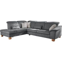 Ecksofa DIE PLANBAR, B:299cm H:88cm T:243cm, grau, 100% recyceltes Polyester, Wohnzimmer, Sofas, "PP-LA23145 L-Form", inkl. Kopfpolsterverstellung,