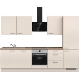K&uuml;chenzeile Nobilia, B:300,3cm H:216,6cm T:60cm, beige, Komplettk&uuml;chen-Sets, ""Laser II", NEU: individuell anpassbar mit gratis Profi-Beratung",