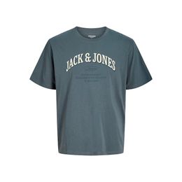 Jack & Jones Plussize Herren Jack & Jones PlusSize T-Shirt &raquo;JJEDENVER LOGO TEE SS O-NECK SN PLS&laquo; Baumwolle, locker geschnitten blau 4XL