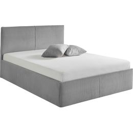 Polsterbett, B:148cm L:210cm, grau, Westfalia Schlafkomfort, Bezug. Hochwertiger Breitcord, 100% Polyester pflegeleicht, Polsterung: Polsterwatte,