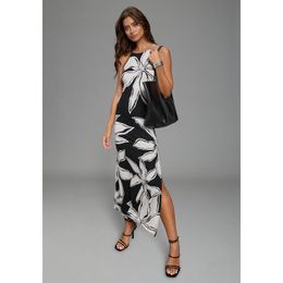 Bruno Banani Damen Maxikleid kn&ouml;chellang, floraler Print, aus elastischer Shirtware 36, N-Gr