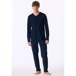 uncover by Schiesser Herren uncover by Schiesser Schlafanzug &raquo;Uncover Nightwear&laquo; 2 tlg. Single Jersey-Qualit&auml;t, Langarm, V-Ausschnitt, weich 58
