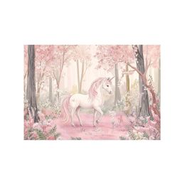 WALLARENA Fototapete M&auml;dchen in Rosa | Gr.: 400 x 280 cm