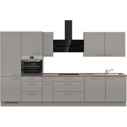 K&uuml;chenzeile Nobilia, B:360,3cm H:216,6cm T:60cm, grau, Komplettk&uuml;chen-Sets, ""Laser II", NEU: individuell anpassbar mit gratis Profi-Beratung",