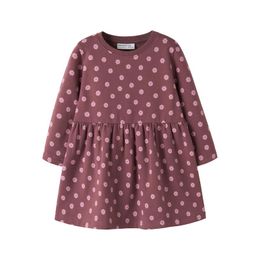 Name It M&auml;dchen Sweatkleid &raquo;NMFDAVINA LS SWEAT BRU DRESS NOOS&laquo; im tollen Alloverprint 80, N-Gr