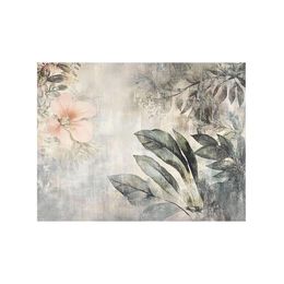 WALLARENA Fototapete Bl&auml;tter in Beige | Gr.: 300 x 210 cm