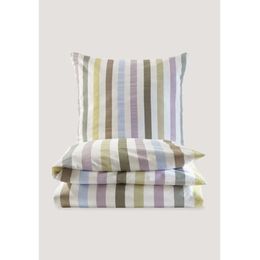 hessnatur Renforc&eacute; Bettw&auml;sche-Set in pastelloliv | Gr.: 240x220 (2x 40x80 cm)