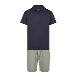 Phil & Co. Berlin Pyjama Shorty in marine-gr&uuml;n | Gr.: XXL