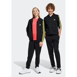 Jungen Trainingsanzug "ESSENTIALS KIDS"schwarz, pure lemon, Gr. 128, adidas Sportswear, Obermaterial: 52% Baumwolle, 48% Polyester, Sportanz&uuml;ge