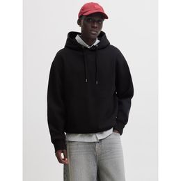 Jack & Jones Herren Kapuzensweatshirt &raquo;JJEACE SWEAT HOOD NOOS&laquo;, Baumwollmischung, relaxed fit schwarz XS