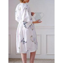 Apelt Kimono &raquo;Papillon 120x110 col. 80&laquo; Kimono mit Bindeband Gr&ouml;&szlig;e120x110, Baumwoll-Satin, Digitaldruck Baumwolle L: 110cm