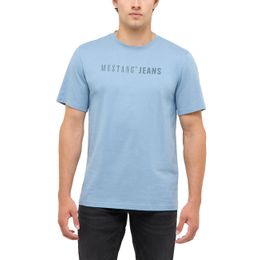 Mustang Herren Kurzarmshirt "Herren Style Austin"hellblau, Gr. L, Jersey, 100% Baumwolle, Shirts