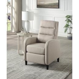 OTTO home Relaxsessel &raquo;Tiago&laquo; mit K&ouml;rperdruck aktivierbarer Relaxfunktion, Wellenunterfederung beige 100% PES Strukturstoff, B/H/T: 69cm x 102cm x 