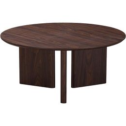 OTTO home Couchtisch &raquo;Cassian&laquo; 1 Stk. tlg. warme Walnussoptik, au&szlig;ergew&ouml;hnliches Kreuzgestell, &Oslash; 80 cm braun B/H/T: 80cm x 37cm x 80cm
