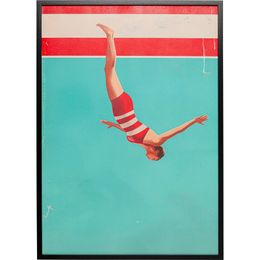 KARE Bild mit Rahmen &raquo;Gerahmtes Bild Jumping Girl 103x73cm&laquo; 1, verschiedene Motive blau Papier, Polyresin B/H/T: 72,8cm x 102,8cm x 3,2cm, Hochformat