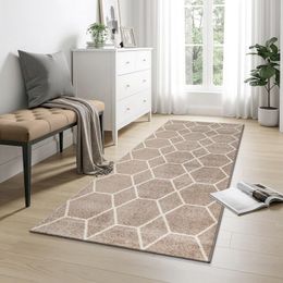 Sanat Teppich &raquo;Trellis, auch als L&auml;ufer und Rund&laquo; rechteckig 10 mm H&ouml;he Kurzflor, skandi, boho, gro&szlig;e Farbauswahl, alle R&auml;ume Kunstfaser B : 80cm 1 Stk., 
