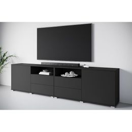 OTTO home Lowboard &raquo;Kenia, TV-Schrank, 240 cm breit, mit 2 T&uuml;ren und 4 Schubladen&laquo; 1 Stk. tlg. H&ouml;henverstellbare Einlegeb&ouml;den und offene Ablagef&auml;cher 