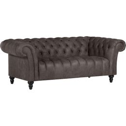 GUTMANN FACTORY 3-Sitzer &raquo;Amazonas, Sofa mit Anilinleder-Bezug, Breite 230 cm&laquo; Sitzpolsterung: formstabiler Poly&auml;therschaum auf Wellenunterfederung grau B/H/T: 205cm 