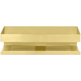 Wenko Badregal &raquo;Turbo-Loc Genova&laquo; Wandregal aus hochwertigem Edelstahl, Befestigen ohne Bohren gold Edelstahl B/H/T: 30cm x 8cm x 10,5cm