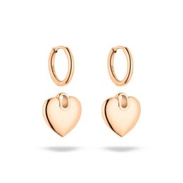 s.Oliver Damen s.Oliver Paar Creolen &raquo;mit abnehmbaren Einh&auml;ngern Herz, Chunky Heart&laquo; rosa Edelstahl