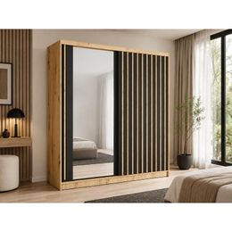 Home Affaire Kleiderschrank &raquo;VILLEFRANCHE modern mit viel Stauraum, F&auml;cher & Kleiderstange, Spiegel&laquo; Garderobe in 3 Breiten (155, 205, 248 cm), 
