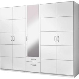 Priess Kleiderschrank &raquo;Bilbao&laquo; T&uuml;ranschlag links oder rechts wei&szlig; Holzwerkstoff B/H/T: 230cm x 193cm x 54cm, Schubladen: 2 Stk. T&uuml;ren: 5 Stk. mit 