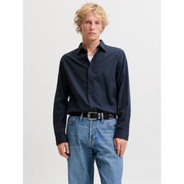 Jack & Jones Jack & Jones Herren Langarmhemd &raquo;JJEFIELD MELANGE SHIRT LS SN&laquo; Baumwolle, normal geschnitten schwarz L, N-Gr