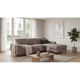 exxpo - sofa fashion Ecksofa &raquo;TAOS bequem, komfortabel durch Kopfteilverstellung, Breite 281cm&laquo; inkl. Bettfunktion und Bettkasten,toller Sitzkomfort, 