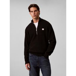 Calvin Klein Jeans Herren Troyer Regular fit mit Troyerkragen schwarz XL
