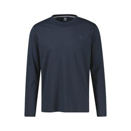 Lerros Herren Lerros Langarmshirt Rundhals / Unifarben blau 3XL