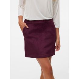 V&eacute;ro Moda Vero Moda Damen Lederimitatrock &raquo;VMDONNADINA FAUXSUEDE SHORT SKIRT&laquo; Materialmix rot S (36)