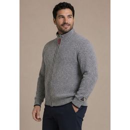 Man's World Plus Herren Strickjacke &raquo;auch in Grosse Gr&ouml;&szlig;en bis Gr. 7XL&laquo; Regular Fit, melierte Optik, mit Stehkragen, mit Rei&szlig;verschluss grau 6XL (76/
