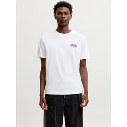Jack & Jones Jack & Jones Herren T-Shirt &raquo;JJAERO TEE SS CREW NECK&laquo; Baumwolle, regular fit wei&szlig; L