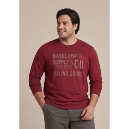 Man's World Plus Herren Rundhalsshirt &raquo;auch in Grosse Gr&ouml;&szlig;en bis Gr. 7XL&laquo; Regular Fit, Langarm, bedruckte Optik, f&uuml;r Casualmode XL (56/58)