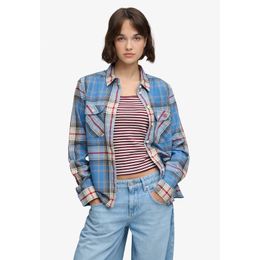 Superdry Damen Karobluse &raquo;LUMBERJACK CHECK FLANNEL SHIRT&laquo; Baumwolle, relaxed fit, aus weichem Flanell blau L