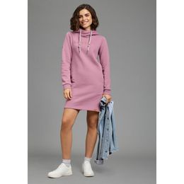 Kangaroos Damen Kangaroos Sweatkleid Nahttaschen auch in gro&szlig;en Gr&ouml;&szlig;en, mit Kapuze, aus Baumwollmischung rosa 44/46, N-Gr