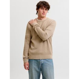 Jack & Jones Jack & Jones Herren Rundhalspullover &raquo;JJPANNEL KNIT CREW NECK AW26&laquo; Materialmix, regular fit beige XL
