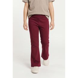 name it M&auml;dchen Jerseyhose &raquo;NKFFRIKKALI f&uuml;r M&auml;dchen mit ausgestelltem Bein und Viskose&laquo; unifarben, casual, ausgestellt, Viskosemix, ohne Kragen rot 