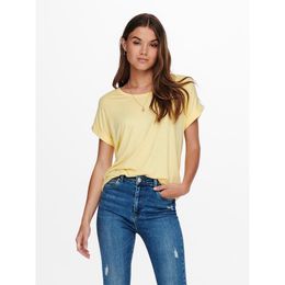 Only Damen Only T-Shirt &raquo;ONLMOSTER &ndash; Kurzarmshirt mit Aufschlag und klassischem Look&laquo; Viskosemischung, regular fit gelb XL