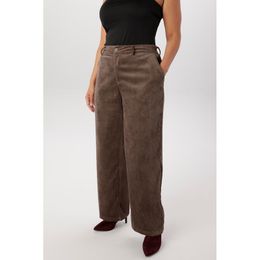 Aniston Plus Damen Aniston PLUS Cordhose mit trendigem, weiten Bein - NEUE KOLLEKTION braun 44, N-Gr
