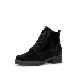 Gabor Damen Schn&uuml;rstiefelette Blockabsatz, Schn&uuml;rboots in G-Weite (= weit) schwarz-wei&szlig; 39