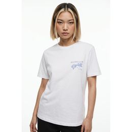 Only Damen Only Kurzarmshirt &raquo;ONLDINA S/S CLUB TOP BOX JRS&laquo; Baumwolle, regular fit, Rundhals wei&szlig; L