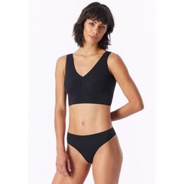 Schiesser Damen Bustier &raquo;Invisible Soft&laquo; Microfaser, Lasercut-Abschl&uuml;sse, V-Ausschnitt schwarz 42, N-Gr