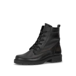 Gabor Damen Schn&uuml;rstiefelette Blockabsatz, Schn&uuml;rboots mit Anziehlasche schwarz 37,5