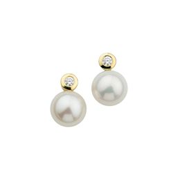 Firetti Damen Paar Ohrstecker &raquo;Schmuck Geschenk Gold 333 Ohrschmuck Perlen in mehreren Gr&ouml;&szlig;en&laquo; mit Zirkonia (synth.) - mit S&uuml;&szlig;wasserzuchtperle gold 