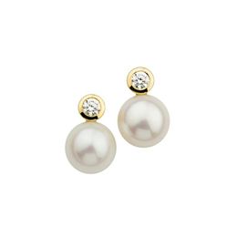 Firetti Damen Paar Ohrstecker &raquo;Schmuck Geschenk Gold 333 Ohrschmuck Perlen in mehreren Gr&ouml;&szlig;en&laquo; mit Zirkonia (synth.) - mit S&uuml;&szlig;wasserzuchtperle gold 