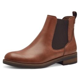 Tamaris Damen Chelseaboots Stiefelette, Businessschuh mit beidseitigem Stretcheinsatz braun 37